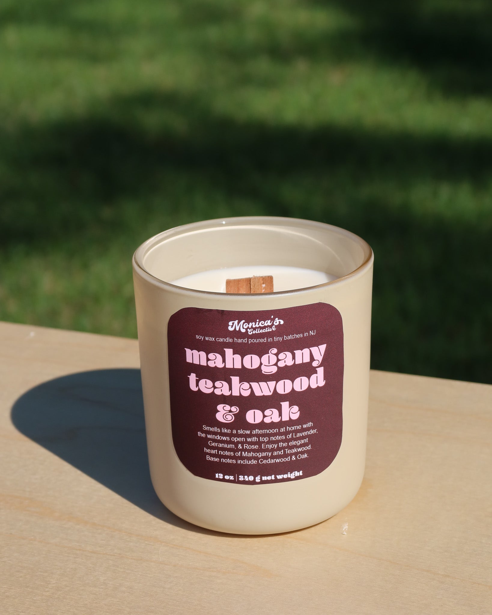 Mahogany Teakwood & Oak Soy Candle – Monica's Collective